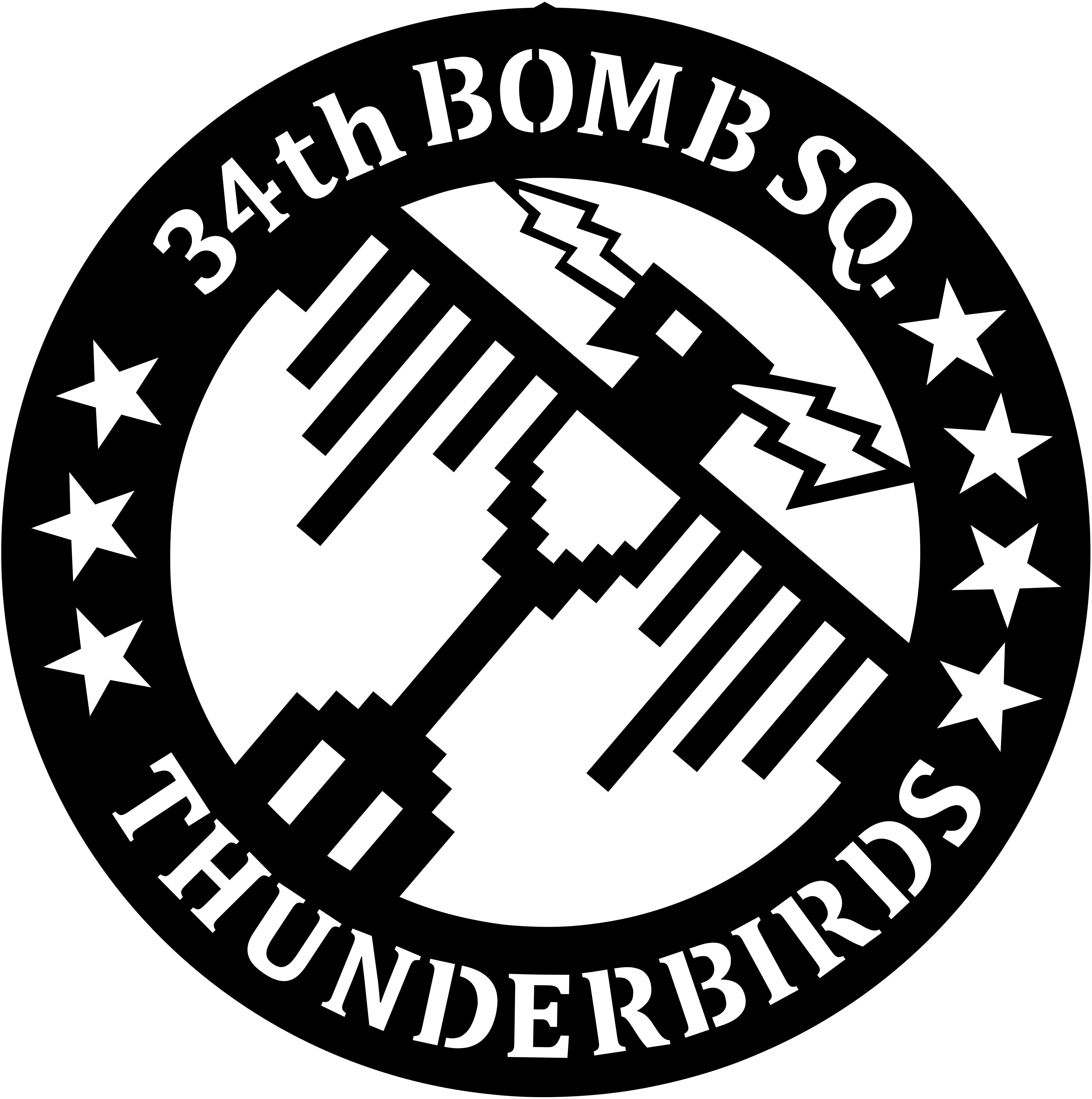 B-1 Metal Thunderbirds Squadron Patch Signs | Turn and Burn Custom Cuts